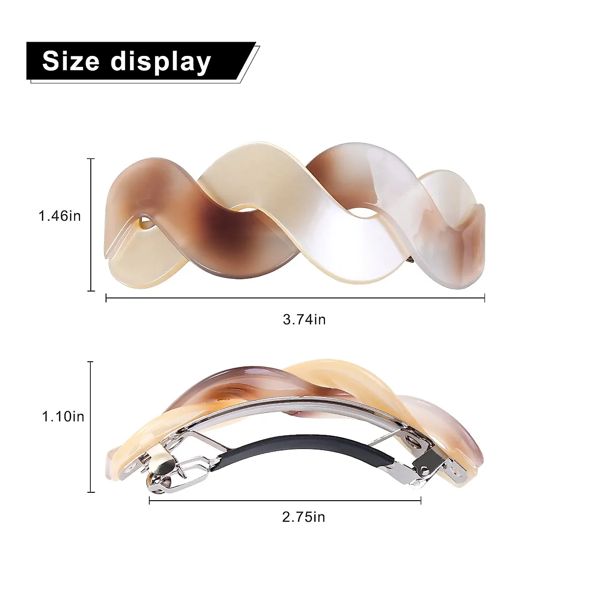 Mistofu Hair Clips (3 Count) - Large Hair Barrettes for Thick Hair - 3pcs Elegant French Barrettes Retro Hair Accessories for Women Daily Wear