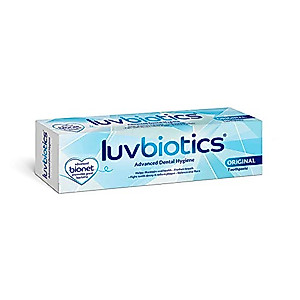 Luvbiotics Original Toothpaste with Probiotics & Xylitol Promotes Good Bacteria for Fresh Breath, Healthy Gums & Teeth. Free from SLS, Parabens, Artificial Colors, Flavors, and Sweeteners 75ml Tube
