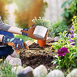 Leather Gardening Gloves for Women - Working Gloves for Weeding, Digging, Planting, Raking and Pruning (B-Blue)