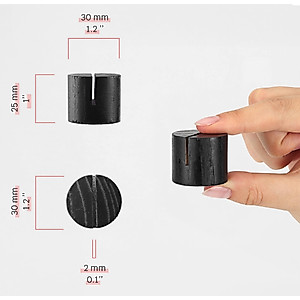 20 Pack Mini Wood Table Number Holders - Place Card Holders, Dinner Table Card Holders, Name Card Holders for Tables, Wooden Picture and Sign Holder (Black)