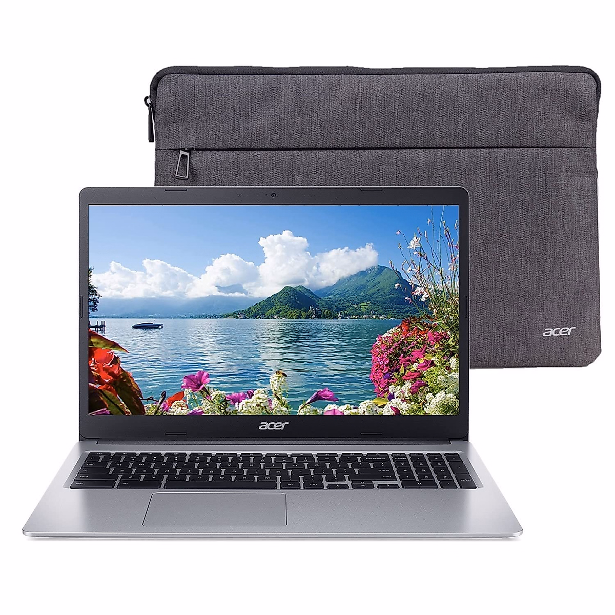 acer 2022 Chromebook Laptop 15.6” HD Display Intel Celeron N4000 Processor(Up to 2.6GHz) 4GB RAM 32GB eMMC + 64GB Card, Protective Sleeve, HD Webcam, WiFi, 12+ Hours Battery, Chrome OS | TGCD Bundle