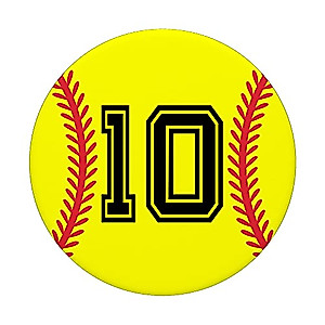 Softball Jersey Number #10 PopSockets Swappable PopGrip