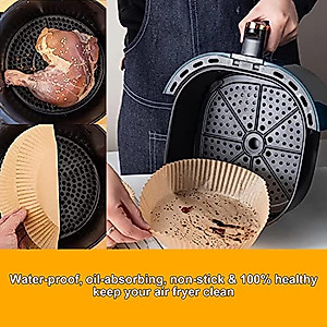 Air Fryer Paper Liners,120PCS Non-Stick Parchment Liner 7.9"Air Fryer Disposable Paper Liner Round Air Fryer Disposable Paper Liner Oil-Proof, Food Grade Paper Liner for Baking Roasting Microwave