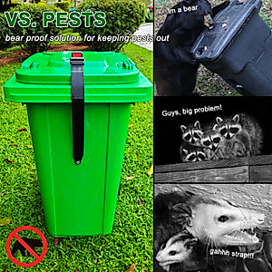 JFOMOYGI 1 PC Buckle Type Trash Can Locks for Animals Semi-Automatic,Trash Can Lid Lock,Universal Trash Can Lock Belt,Garbage Trash Can Lid Locks for Raccoon,Easy Single Hand Release