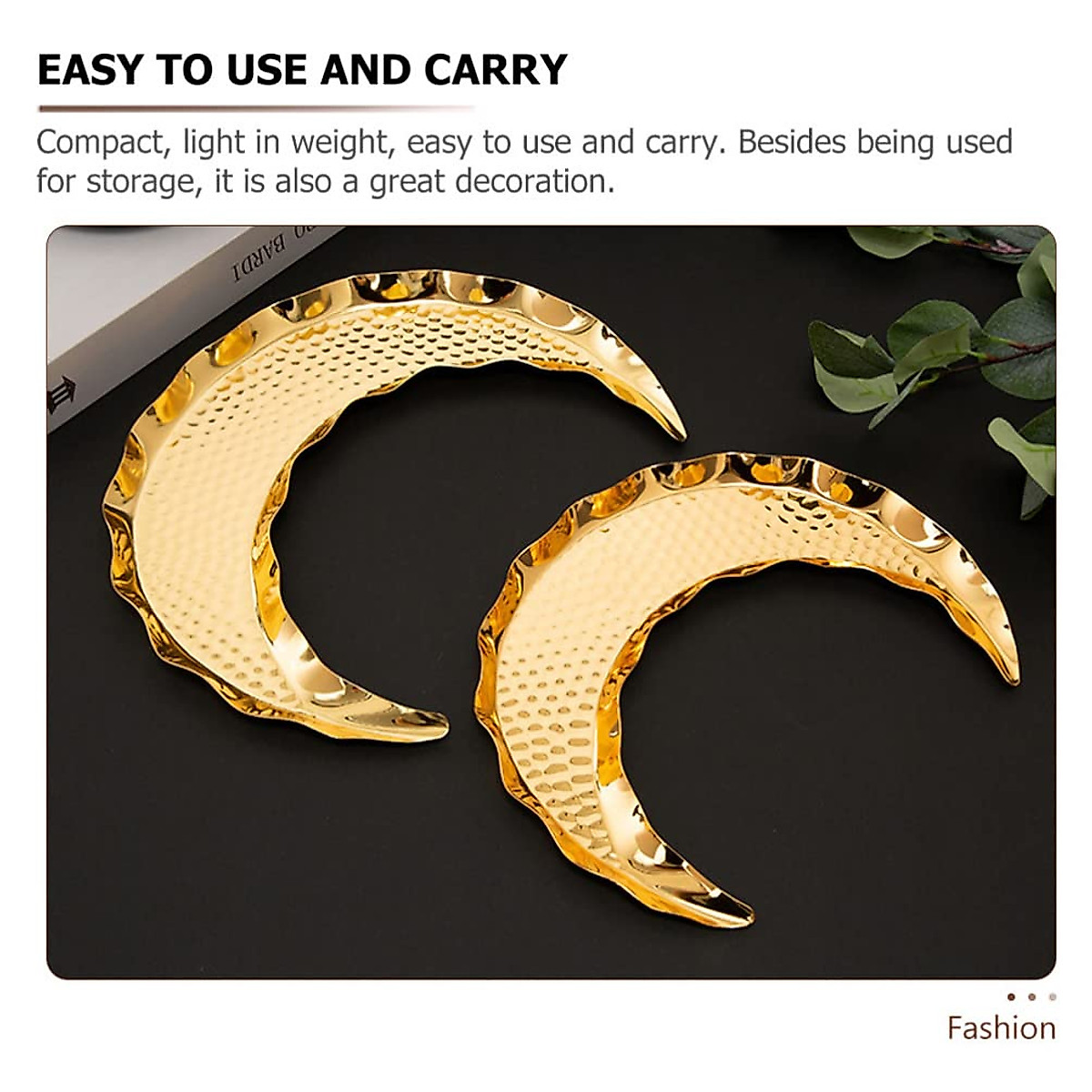 VOSAREA Serving Platter Appetizer Plate Eid Mubarak Moon Star Plates Ramadan Kareem s Moon s Food Serving Plate Fruit Dessert Plates for Home Party Golden Eid Mubarak Tray