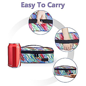 Gloppie Small Lunch Bag Insulated Lunch Box Mini Lunchbox Portable Lunch Cooler Bag Adult Lunch Pail Petty Food Containers Reusable Snack Bag Loncheras Para Hombres Camouflage Watercolor