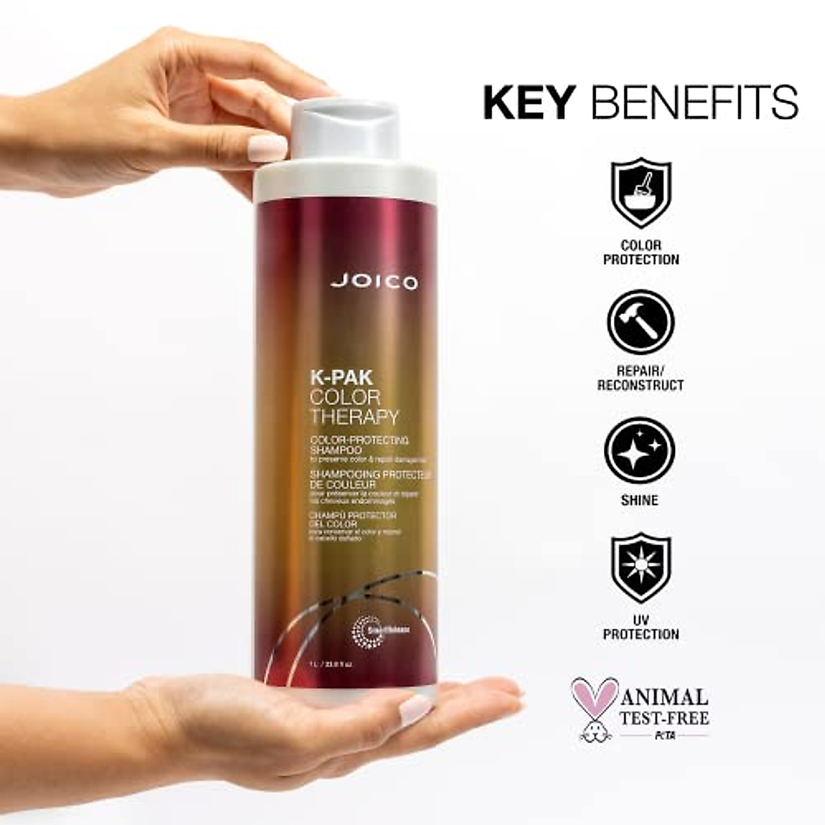 K-PAK Color Therapy Color-Protecting Shampoo | For Color-Treated Hair | Boost Shine | Improve Elasticity | Repair Breakage | Rebuild Damaged Hair | With Keratin & Argan Oil | 33.8 Fl Oz