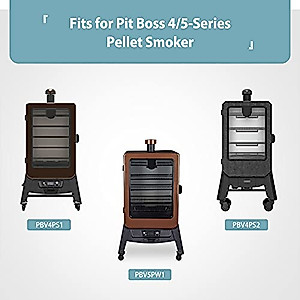 SHINESTAR Upgraded Vertical Pellet Smoker Cover for Pit Boss 4/5-Series, PBV4PS1, PBV5PW1, PBV4PS2, Durable & Waterproof, Special Zipper Design, Black