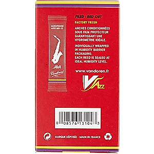 Vandoren SR263R Alto Sax JAVA Red Reeds Strength 3; Box of 10