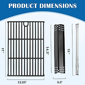 SafBbcue EG Grill Parts Kit for Expert Grill 4 Burner 720-0789H Gas Grill Replacement Parts, Expert 720-0789MB Gas Grill Parts, Grills Coking Grates, Heat Plates Flame Tamer, Burner Tubes, Heavy Duty