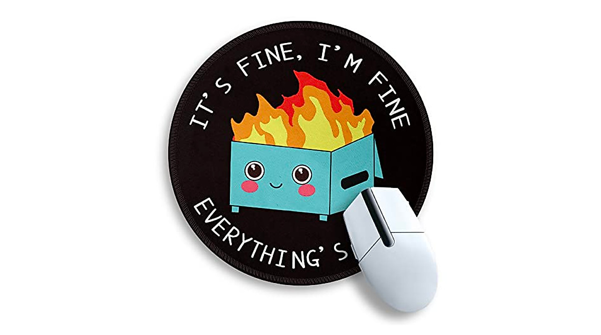 Funny Dumpster Fire Mouse Pad – Durable, Non-Slip, Perfect for Gaming