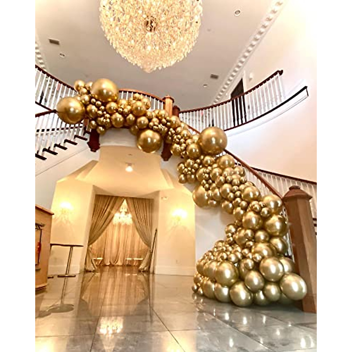AobkDeco Gold Balloons 84PCS Gold Balloons Garland Arch Kit 5/10/12/18 Inch Different Sizes Metallic Gold Latex Balloons for Golden Theme Party Graduation Birthday Wedding Anniversary Decorations