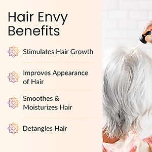 Vitality Extracts Hair Envy - Natural Hair Growth Serum - 100% Pure Essential Oils, 15 Plant Extracts, No Synthetics, No Parabens - Strengthen Hair, Minimize Breakage, Stimulate Follicles