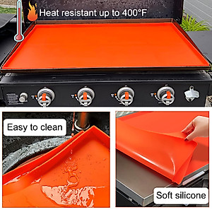 Mataytate 36" Griddle Mat Silicone for Blackstone,Heavy Duty Food Grade Silicone Mat,Reusable Griddle Partner Fits Grill Accessories,All Season Waterproof Cooking Protective Mat Rust BBQ Grill Mat