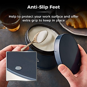 Tower T826171MNB Belle Set of 3 Canisters, Tea/Coffee/Sugar Storage, Midnight Blue