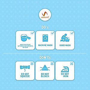 Umanac Baby Waterproof Crib Sheet | Dark Blue, Large (39 in x 55 in) - Bed Pad, Bed Wetting Mattress Pad, Washable, Reusable Incontinence Underpads Sheet Protector for Toddler, Children and Adults