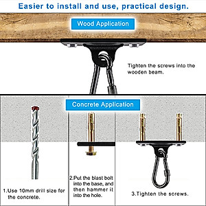 Dolibest Heavy Bag Hangers Brackets, Punching Bag Hangers, Heavy Bag Ceiling Mount with Carabiner for Body Weight Strength Training Systems, Aerial Yoga Swing & Hammock, Resistance Band