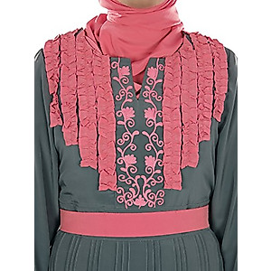 MyBatua Women’s Muslim Clothing Beautiful Dress Ramsha Abaya in Grey (X-Small)