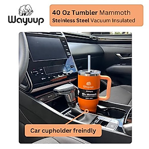 Wayuup 40 oz Tumbler with Handle and Straw Lid, Stainless Steel Vacuum Insulated Double Wall Water Bottle Leak-proof, Non Slip more than 24 Hrs or Hot for 6 Hrs (Tigger), WPM40