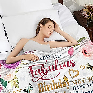 Hcoviv Happy Birthday Gifts For Women Blanket 50*60 - Birthday Queen - Best Birthday Decorations For Friends/Mom/Wife/Sister - Gifts For Women Birthday Unique, Happy Birthday Gift Ideas Throw Blankets