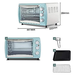 MODADA Electric oven home 19 liters mini oven adjustable temperature 0-250 ℃ and 60 minutes timer three baking position home baking electric oven baking cake bread pie multifunctional function unified