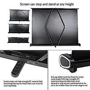 Projector Screen 50 inch Pull Up Folding Projecting Screen Home Theater for DLP Projector Handheld Projector 4:3