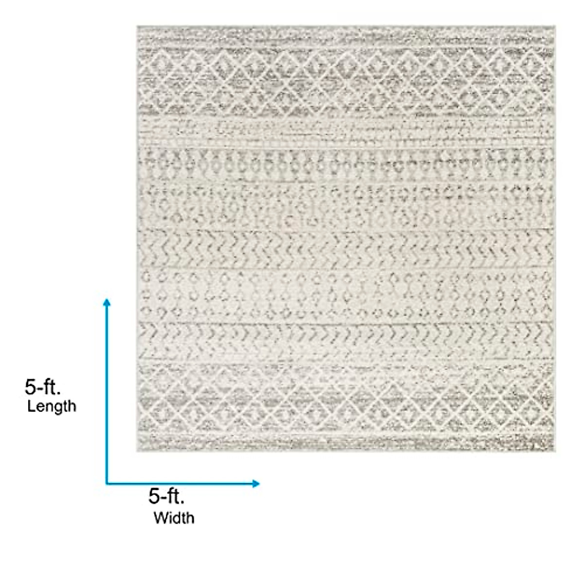 Artistic Weavers Chester Boho Moroccan Area Rug,5' Square,Grey
