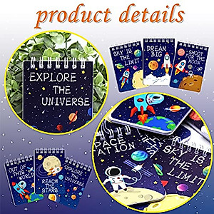 Outer Space Mini Notebook 32 Pack Kids Space Party Favor Galaxy Goodie Bags Solar System Science Astronaut Rocket Planet Small Spiral Pocket Notepads for Boys Girls Space Theme Birthday Party Supplies