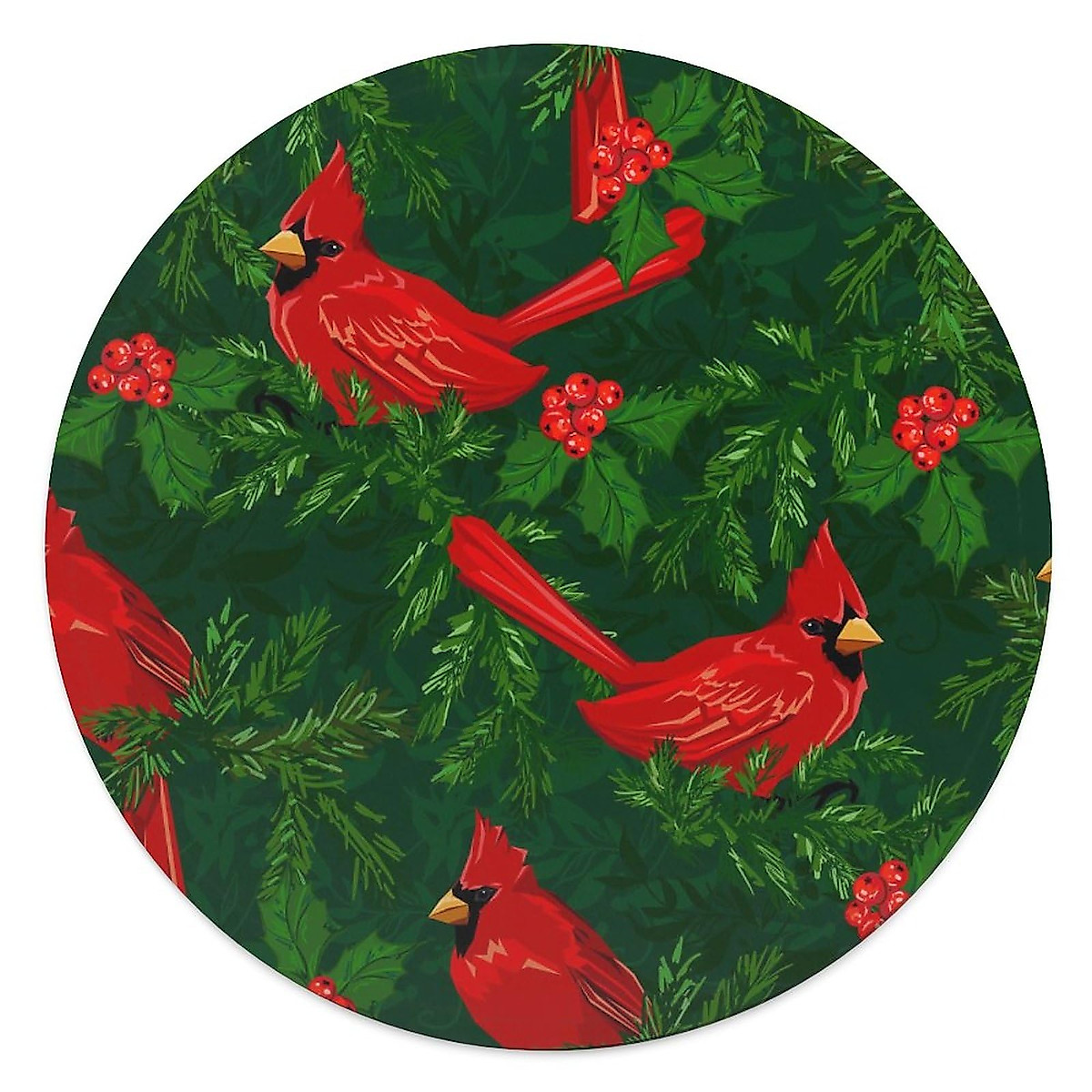 LAKIMCT Red Cardinal Bird Round Soft Baby Blankets for Boys Girls, Newborn Blanket for Suitable for Swaddling Sleep Stroller Cover Nursery Blanket, 35 Inch