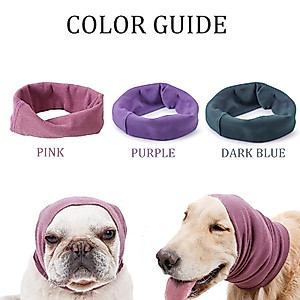 Dog Warm Neck & Quiet Ear Covers for Ear Protection, Calming Ear Muffs for Dogs/Cats - Hood for Anxiety Relief/Calming/Warm/ (Blue M)