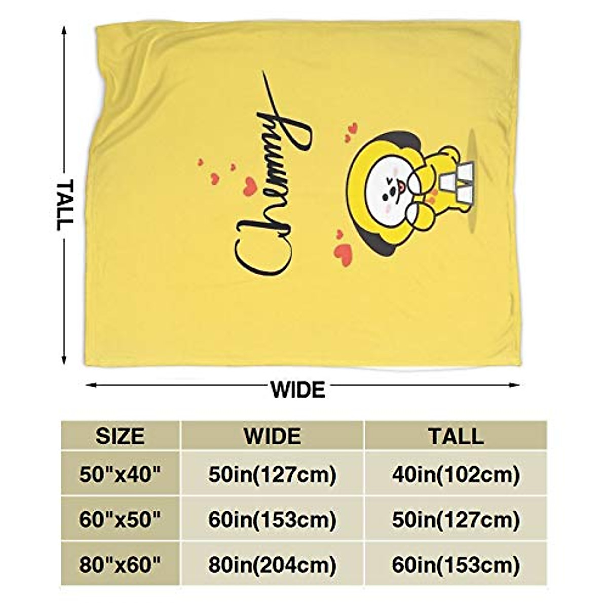 Woidxzxza Chimmy Ultra-Soft Micro Fleece Blanket Flannel Washable Lightweight Warm Plush Throw Blankets 60x50 in