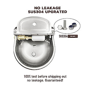 Flibyt Automatic Livestock Waterer with Control Valve 304 Stainless Steel, Auto Drinking Bowl with Pipe Hose for Horse/Cow/Cattle/Goat/Dog etc., Auto Water Feeder Bucket for Farm, Easy to Clean