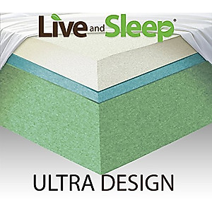 Live & Sleep Ultra Queen Mattress, Gel Memory Foam Mattress, 12-Inch, Cool Bed in a Box, Medium-Firm Advanced Support - CertiPur Certified - Queen Size