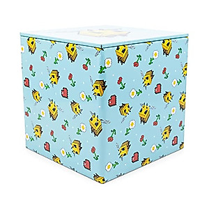 MINECRAFT Bee Pattern 4-Inch Tin Storage Box Cube Organizer with Lid | Basket Container, Cubby Cube Closet Organizer, Home Decor Playroom Accessories | Video Game Toys, Gifts and Collectibles