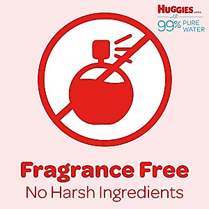 Huggies 99% Pure Water Baby Wipes, Unscented, 9 flip-top packs (504 Wipes Total)
