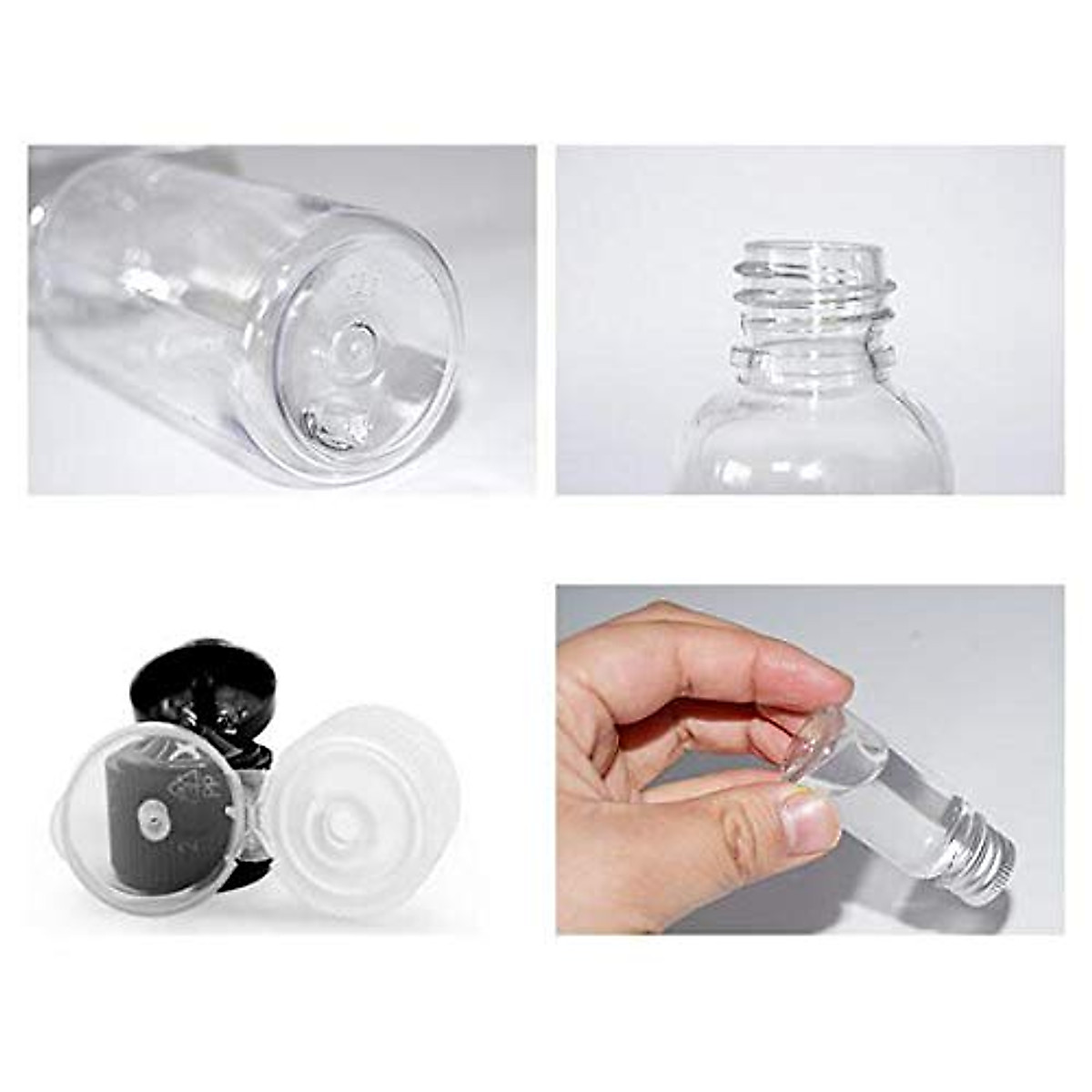 30ml 1 oz Plastic Pour Bottle with Flip Cap Empty Travel Sample Containers Jar for Emollient Water Shower Gel Emulsion - Pack of 12(Clear)