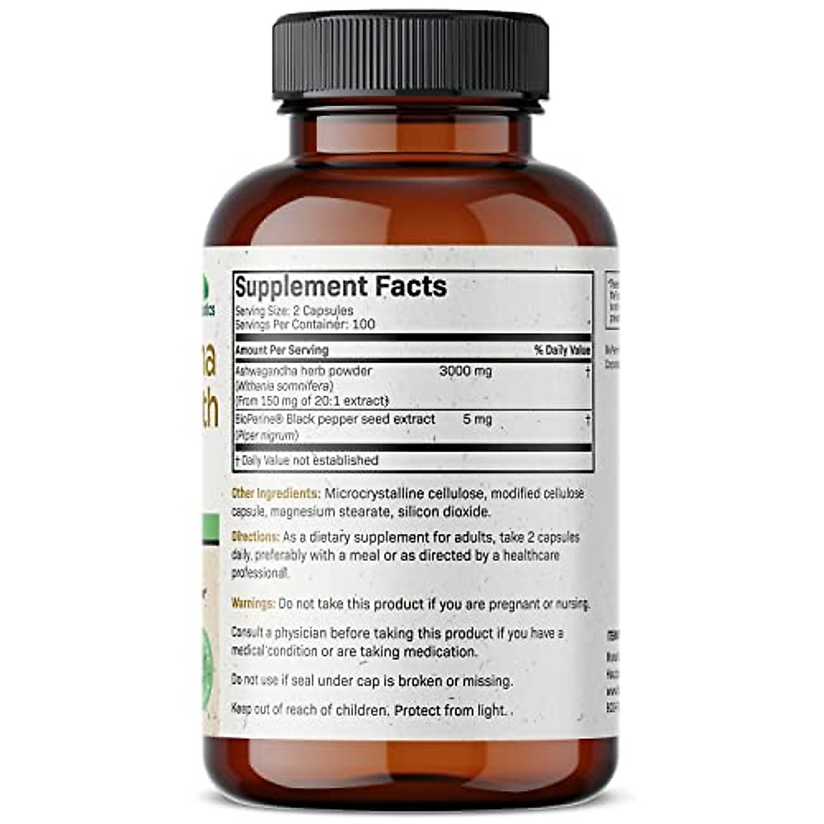 Futurebiotics Ashwagandha Capsules Extra Strength 3000mg - Stress Relief Formula, Natural Mood Support, Stress, Focus, and Energy Support Supplement, 200 Capsules