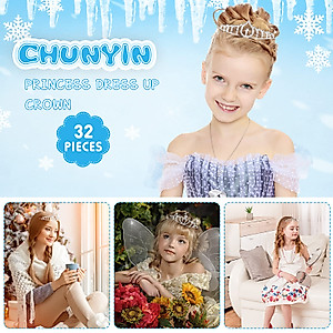 32 Pack Girls Crystal Tiara Crown Rhinestone Princess Crown Queen Crown Women Toddler Kids Crown Tiara Headband for Birthday Parties Wedding Prom Bridal Pageant