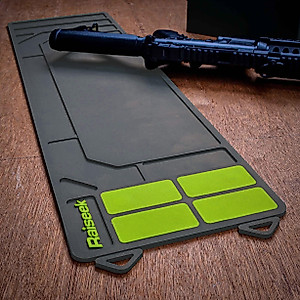 Raiseek Rifle Shotgun Cleaning Mat, Anti-Slip Magnetic Gun Maintenance Mat, Rubberized Repair Mat 36" x 10" (Grey)