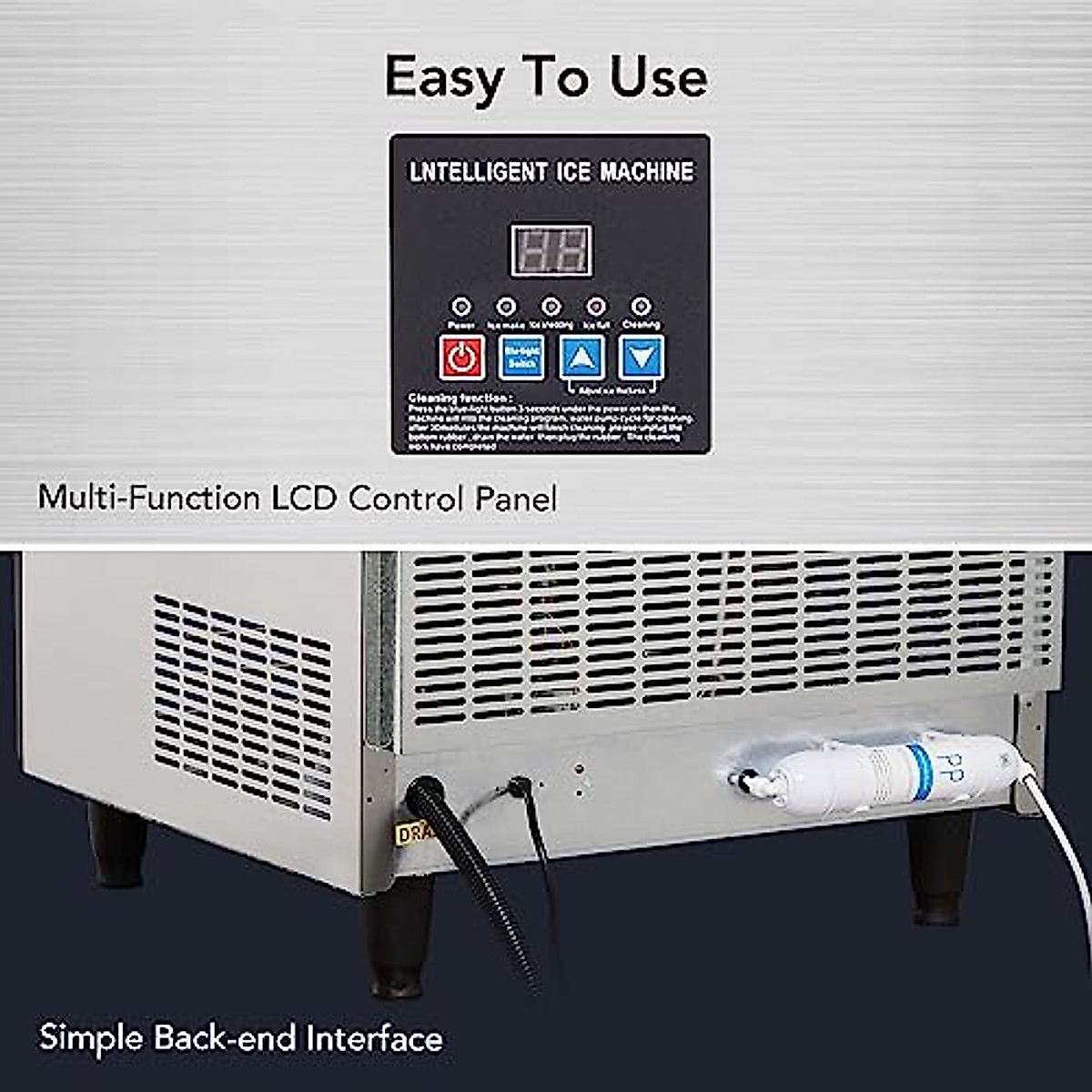 Towallmark Commercial Ice Maker, Creates 440LBS in 24H, Commercial Ice Machine with 88 LBS Ice Storage Capacity, Ice Maker Machine with Auto Self-Cleaning, Each Tray Can Make 144 Pieces of Ice.