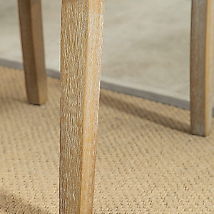 Roundhill Furniture Habit Grey Solid Wood Tufted Parsons Dining Chair (Set of 2), Gray