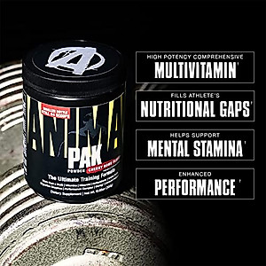 Animal Pak – Convenient All-in-One Vitamin & Supplement Powder – Zinc, Vitamins C, B, D, Amino Acids and More – Sports Nutrition Performance Mulitvitamin for Women & Men – 44 Scoops, Orange Crushed