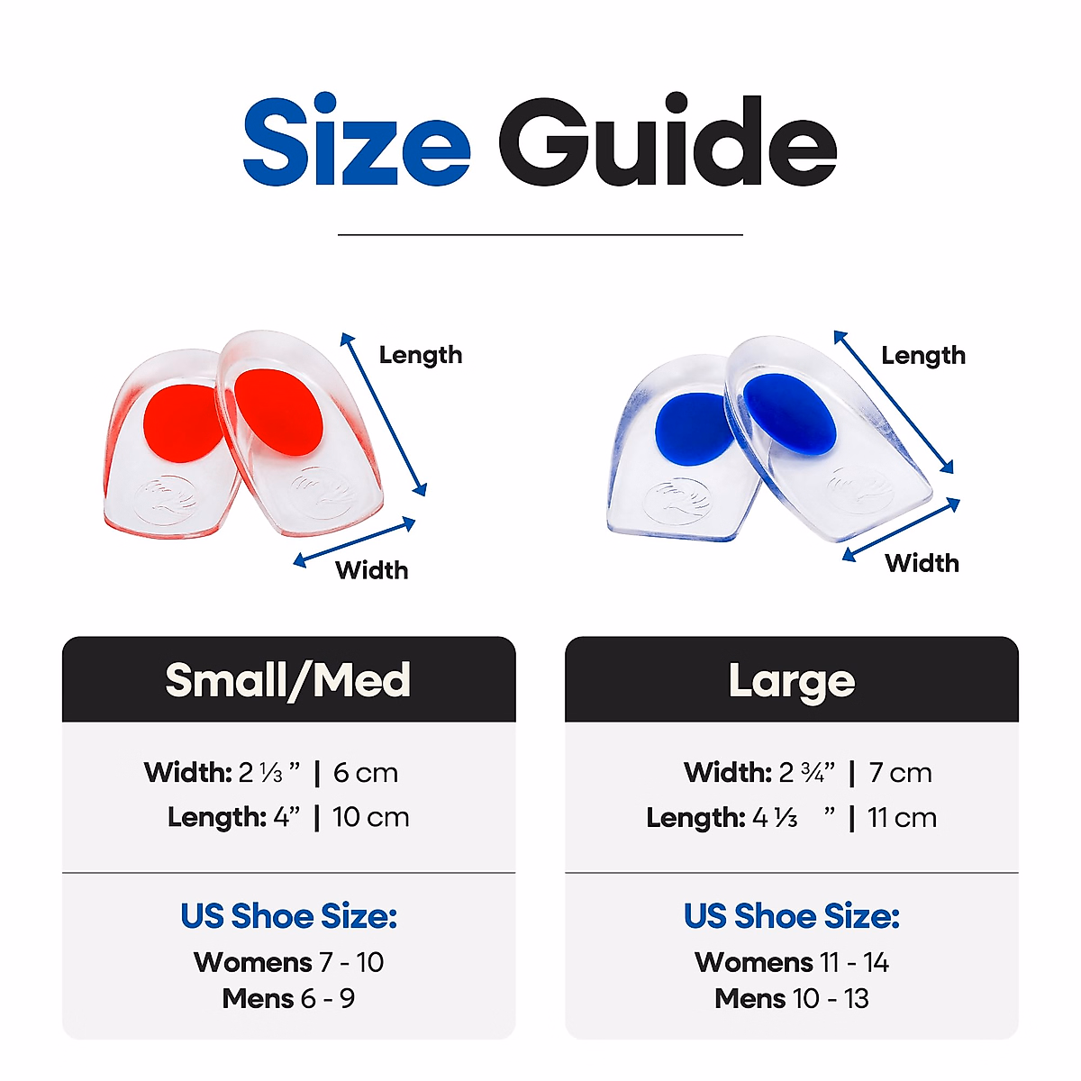 Gel Heel Pads for Shoes Heel Pain Relief | Plantar Fasciitis Heel Cups | Heel Cushion Heel Spur Relief | Silicone Heel Protector Insoles | Sore Bruised Feet | Heel Inserts for Women & Men (LRG 3-PAIR)