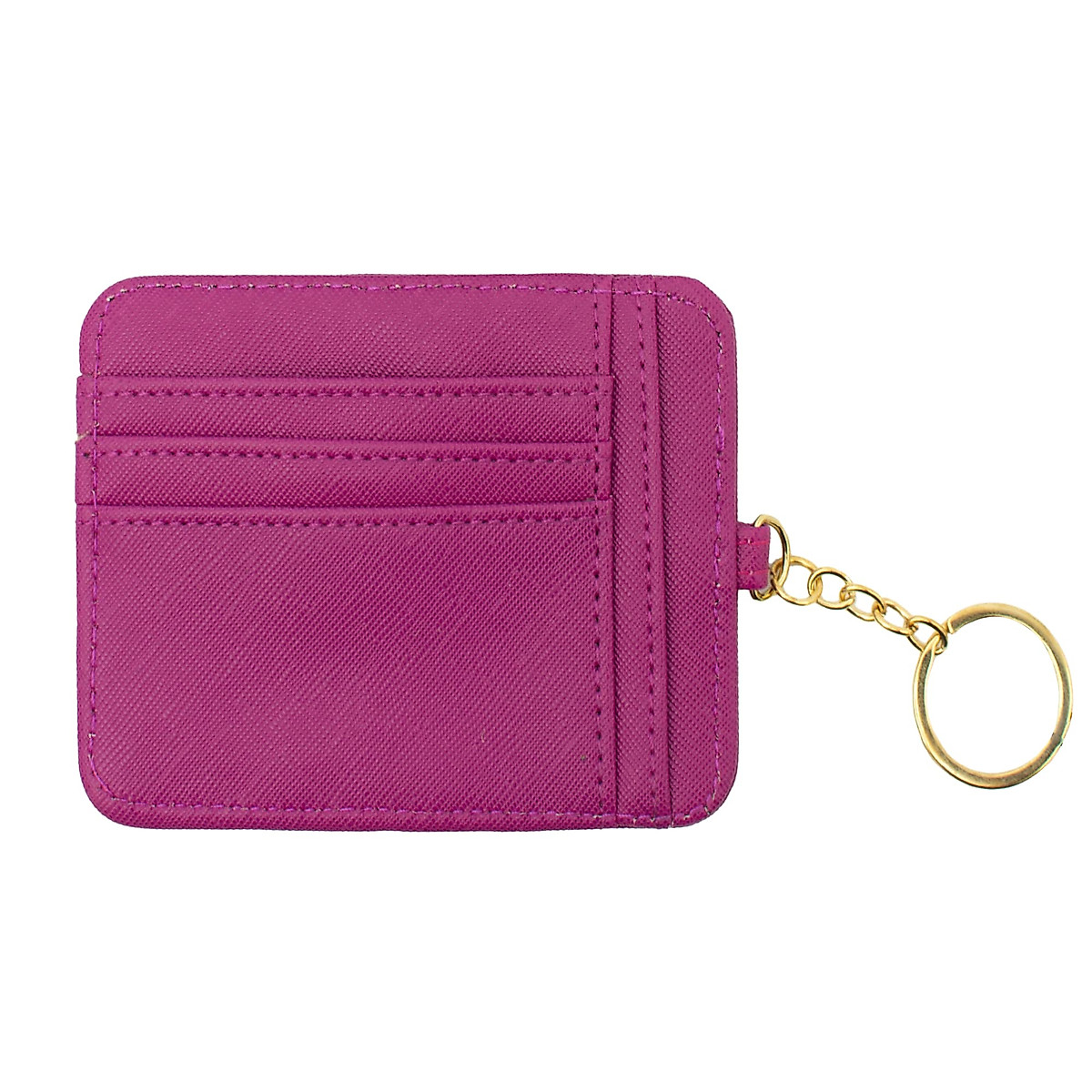 XOXO Women’s Wallet Mini Mgenta Saffiano Leather Key Card Id Coin Case, XW321348G-42-A11