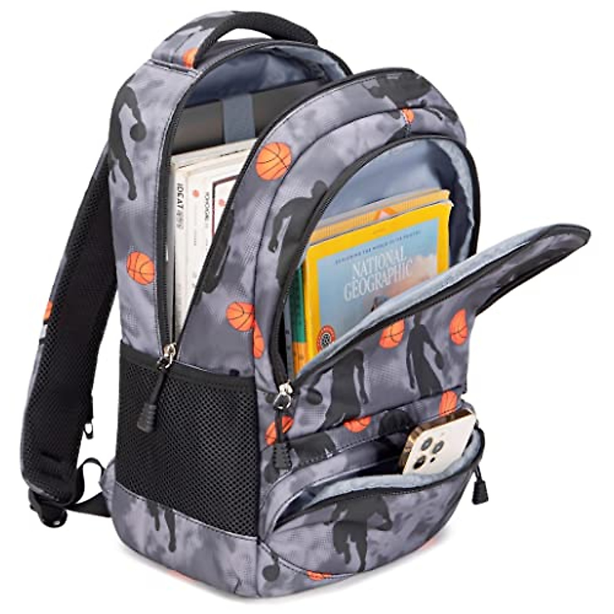 BYPTNF Backpack for Boys Student School Bookbag Kids Heavy Duty Waterproof Durable Multi-Pocket for Elementary Travel Large (A-Grey)