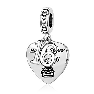 Chili Jewelry Happy Super Sweet 16 Birthday Charm Compatible With Pandora Charms Bracelets