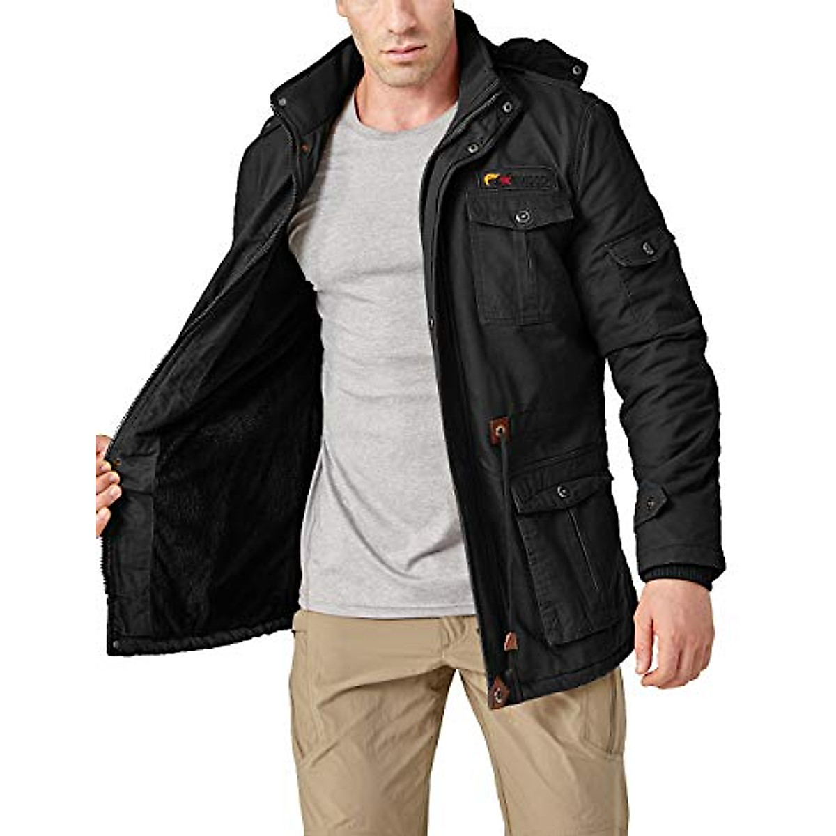 EKLENTSON Cargo Jacket Men Windbreaker Men Military Jacket Black Jacket Mens Winter Jacket Bomber Jacket Men