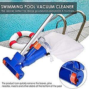LAOTANG Portable Swimming Pool Jet Vacuum Cleaner Underwater with 5 Section Pole and Mesh Bag,Pool Mini Jet Suction Head for Above Ground Pool Spas Hot Tub Ponds Fountains Attach to Garden Hose, Blue