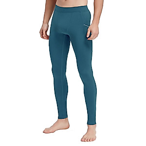 Willit Men's Active Yoga Leggings Pants Running Dance Tights with Pockets Cycling Workout Pants Quick Dry Dark Blue M