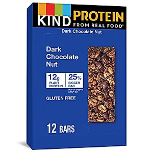 KIND Protein Bars, Double Dark Chocolate Nut, Gluten Free, 12g Protein,1.76oz, 12 count
